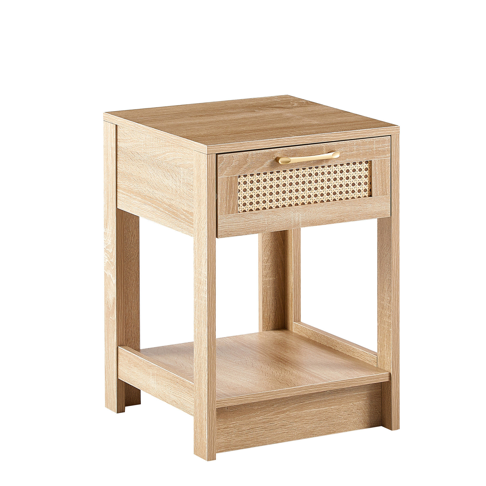 Bay Isle Home™ 15.52" Nightstand With Woven Drawer, Modern Side Table For Bedroom. Main Body ...